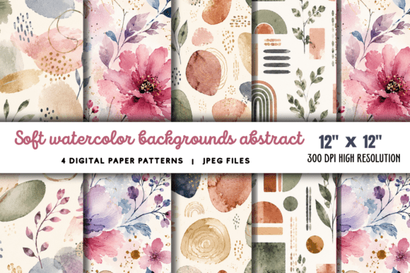 Soft Watercolor Backgrounds Abstract PNG Graphic by Styled Stock Mock ...