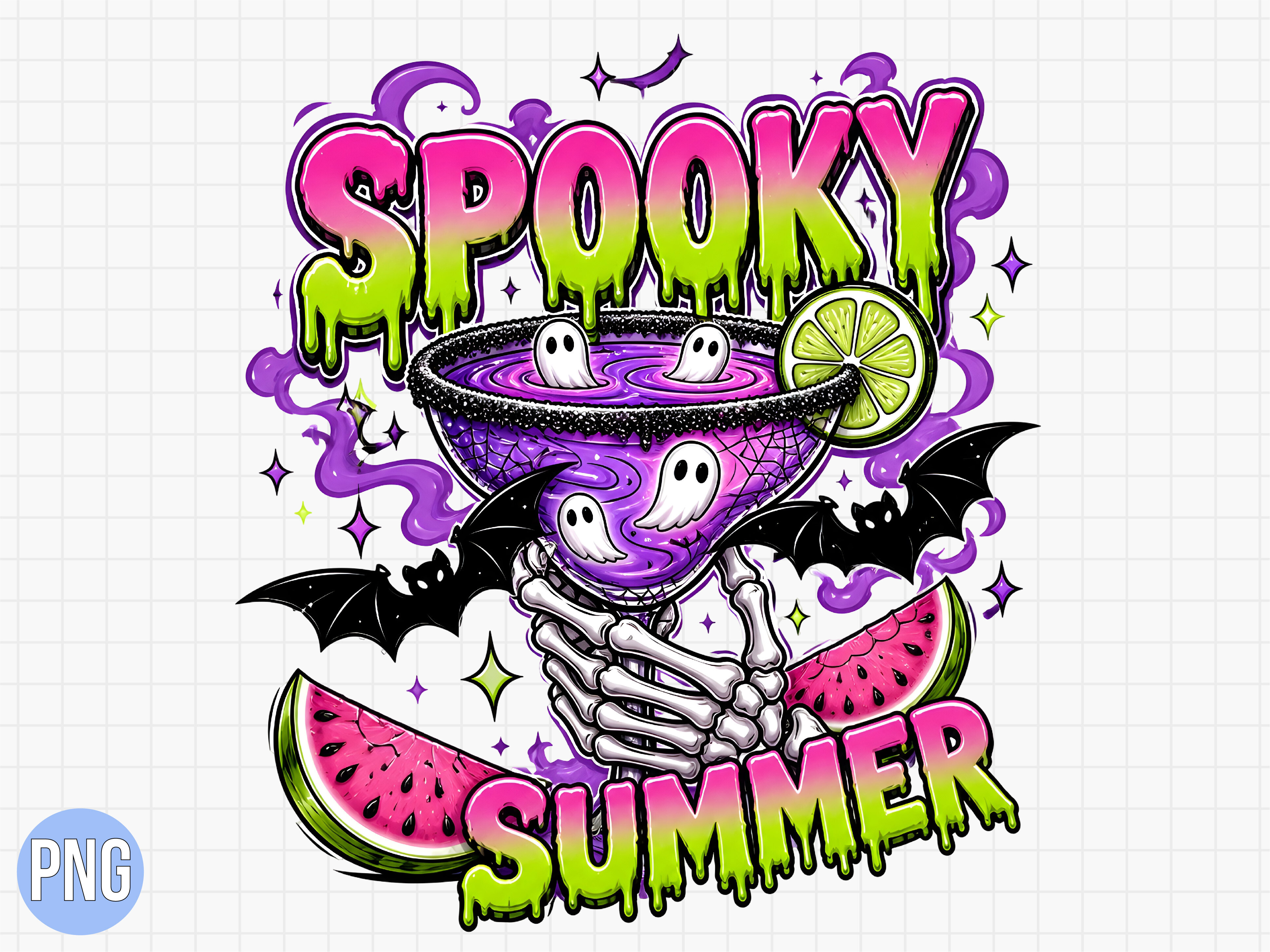 Spooky Summer Halloween Drinks Skull PNG Graphic by Digital Duck ...