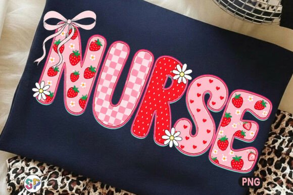 Strawberry Nurse Coquette Preppy Shirt Graphic by SUBLIMATION PRINT ...