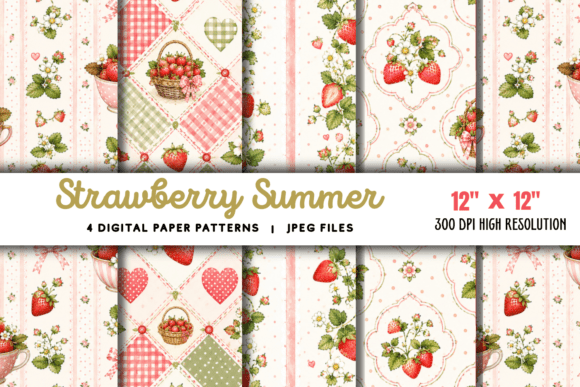 Strawberry Summer Pattern Graphic by Styled Stock Mock · Creative Fabrica