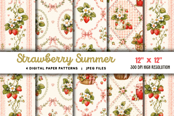 Strawberry Summer Pattern Graphic by Styled Stock Mock · Creative Fabrica
