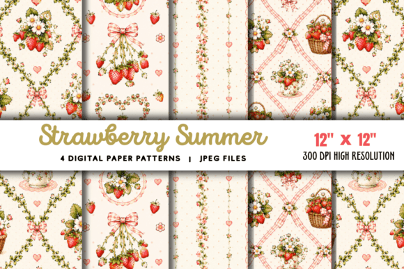 Strawberry Summer Pattern Graphic by Styled Stock Mock · Creative Fabrica