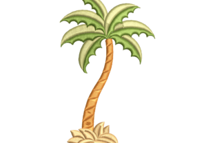 Tropical Palm Tree Machine Embroidery · Creative Fabrica