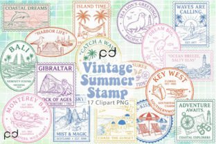 Vintage Summer Stamp PNG Graphics Graphic by Padma.Design · Creative ...