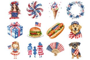 Watercolor 4th of July Clipart Graphic by Design Market · Creative Fabrica