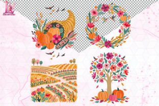 Watercolor Autumn Farm Clipart PNG Graphic by Little Lady Design ...