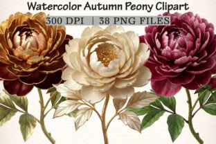 Watercolor Autumn Peony Clipart Graphic by Digital Artistic99 ...