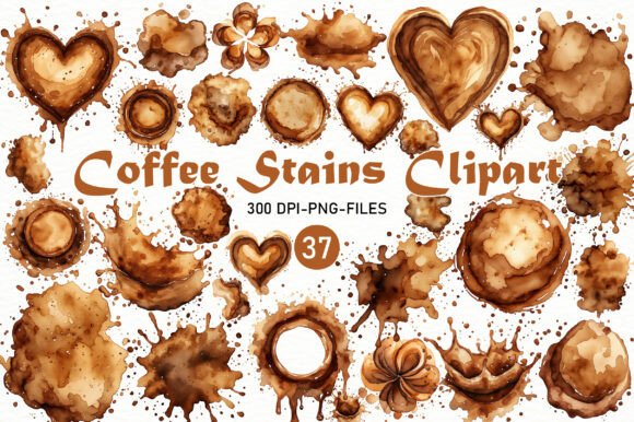 Watercolor Coffee Ring Stains Clipart Graphic by Designworld · Creative ...