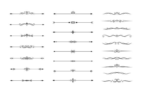 Set of Decorative Line Dividers Graphic by krustovin · Creative Fabrica