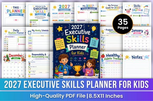 2027 Executive Skills Planner for Kids Graphic by Mustafiz · Creative ...