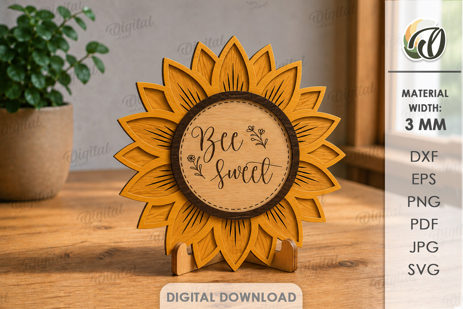 3D Bee Stand Decor Laser Cut · Creative Fabrica
