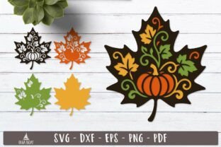 3d Pumpkin Maple Leaf Layered SVG Design · Creative Fabrica