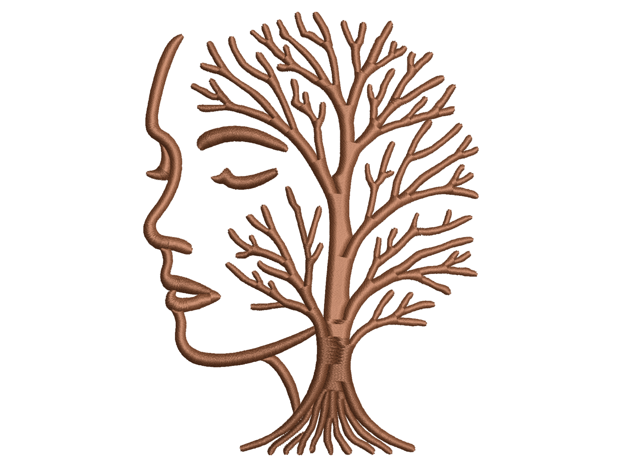 Abstract Woman Face Tree of Life Machine · Creative Fabrica
