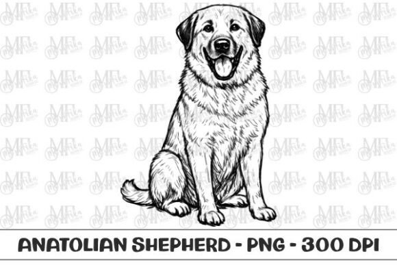 Anatolian Shepherd Dog Sketch PNG Graphic by MoxiFikaDesignCo ...