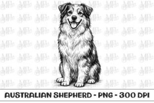 Australian Shepherd Dog Sketch PNG Graphic by MoxiFikaDesignCo ...