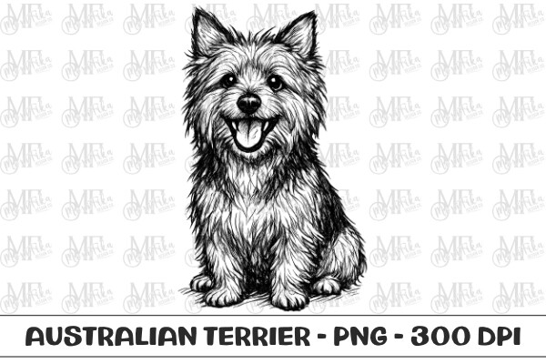 Australian Terrier Dog Sketch PNG Graphic by MoxiFikaDesignCo ...