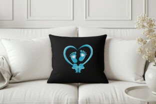 Baby Feet Heart Ribbon · Creative Fabrica