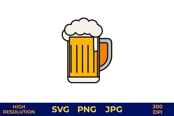 Beer Mug Filled with Golden Ale Vector Graphic by designcrafts ...