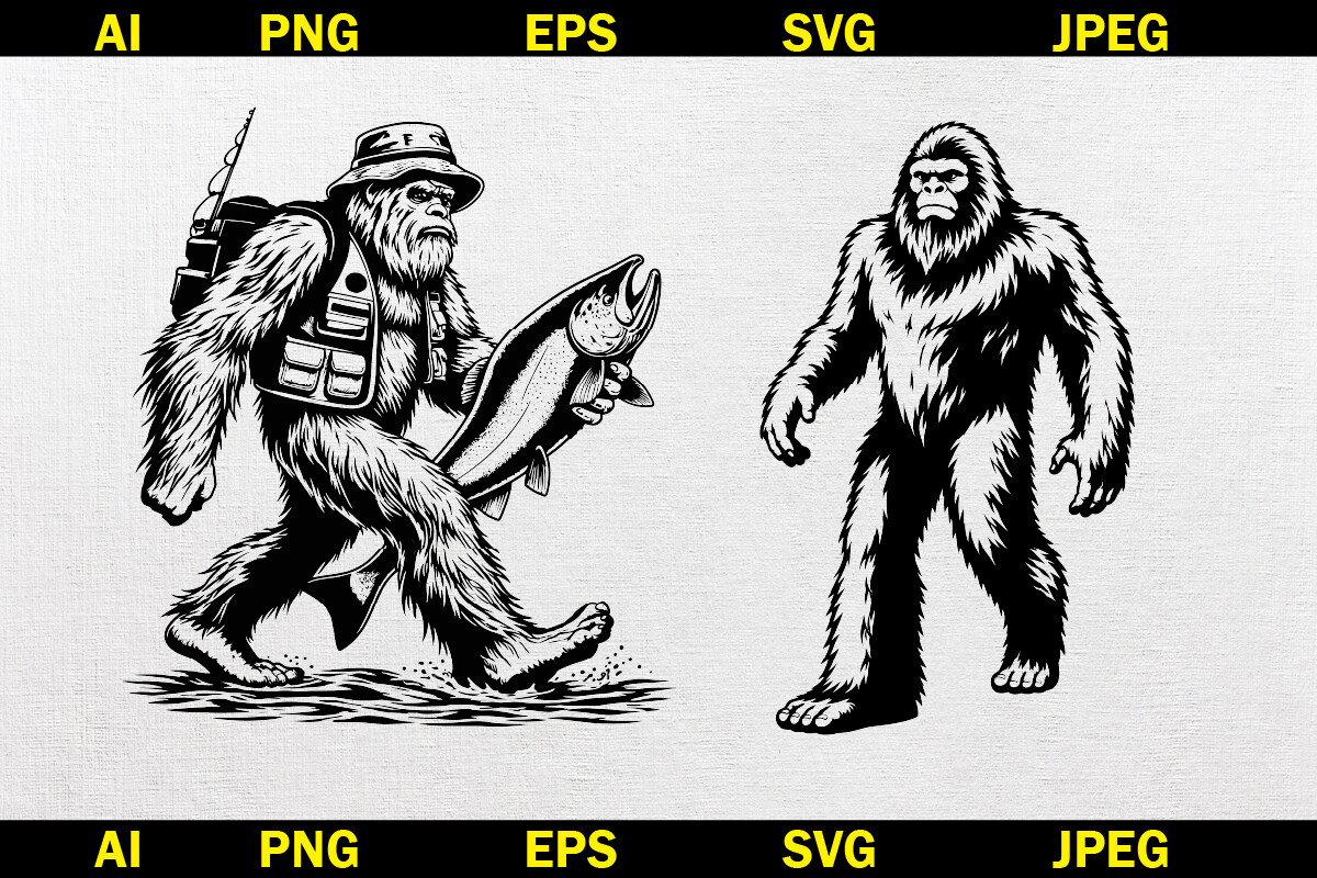 Bigfoot Sasquatch Silhouette Bundle SVG Graphic by T-SHIRT DESIGN ...