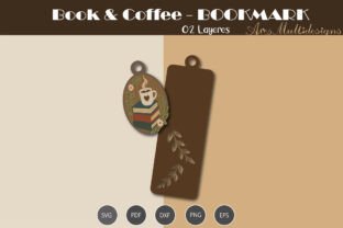 Book and COffee Bookmark SVG Template Graphic by Arcs Multidesigns ...
