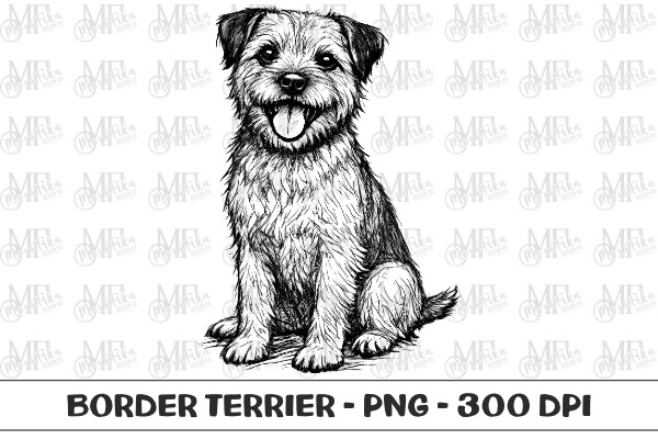 Border Terrier Dog Sketch PNG Graphic by MoxiFikaDesignCo · Creative ...