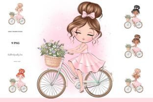 Chibi Girl on Bicycle Clipart PNG Bundle Graphic by ArtBoutigueByLina ...
