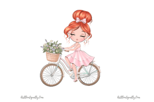 Chibi Girl on Bicycle Clipart PNG Bundle Graphic by ArtBoutigueByLina ...