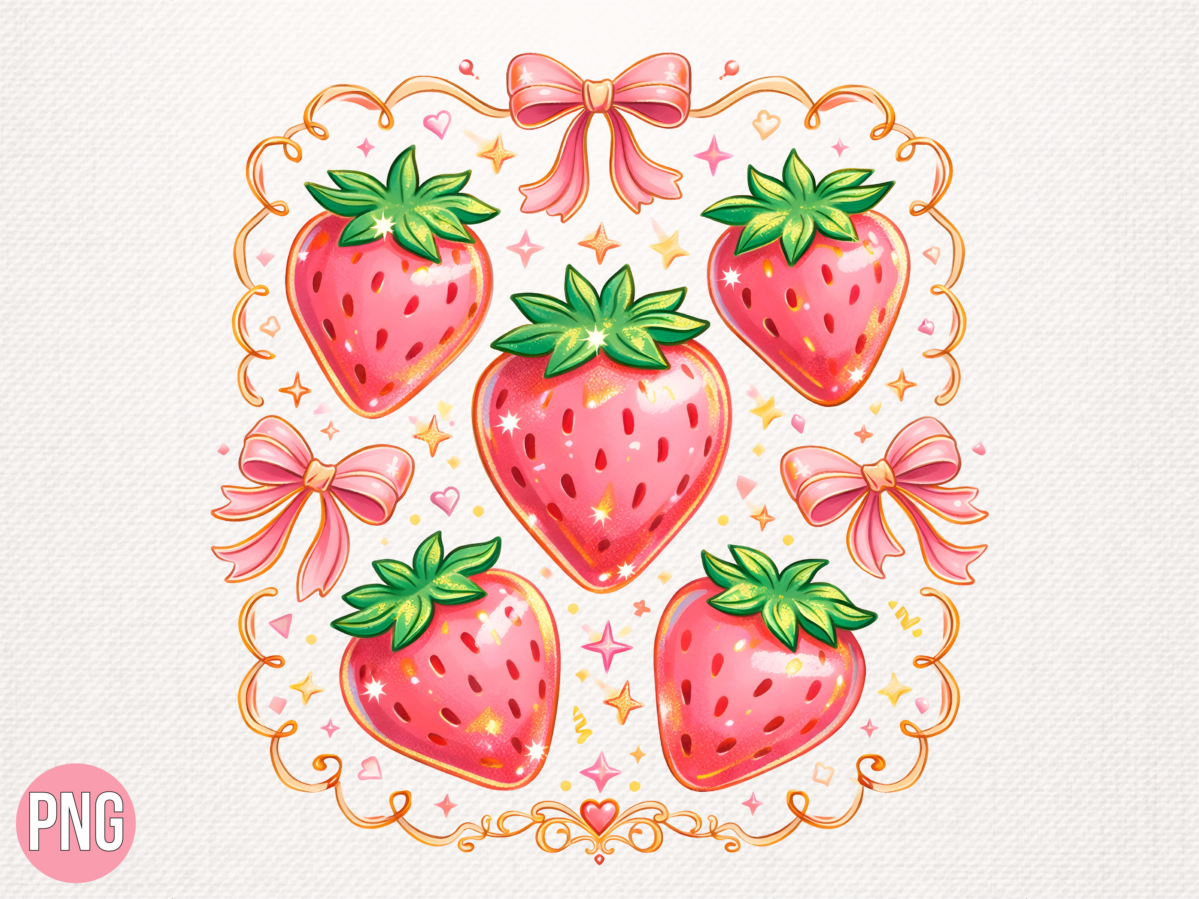 Coquette Strawberry Bow T-shirt PNG Graphic by Coffee & Crafts ...
