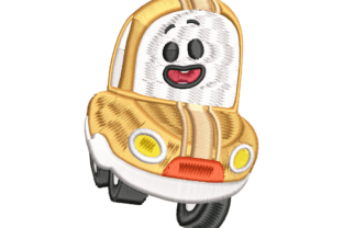 Cute Cartoon Taxi Car Machine Embroidery · Creative Fabrica