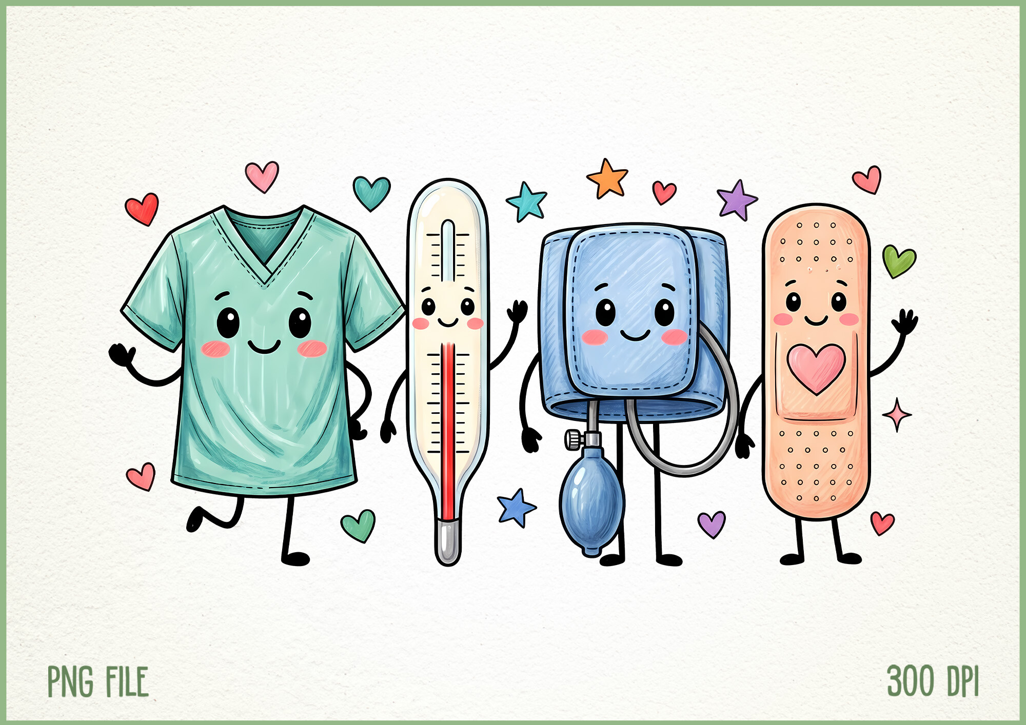 Cute Nurse Medical Doodle PNG Graphic by SoftInk Studio · Creative Fabrica
