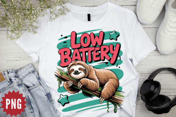 Cute Sloth Lover Battery PNG Sublimation Graphic by JR Design ...