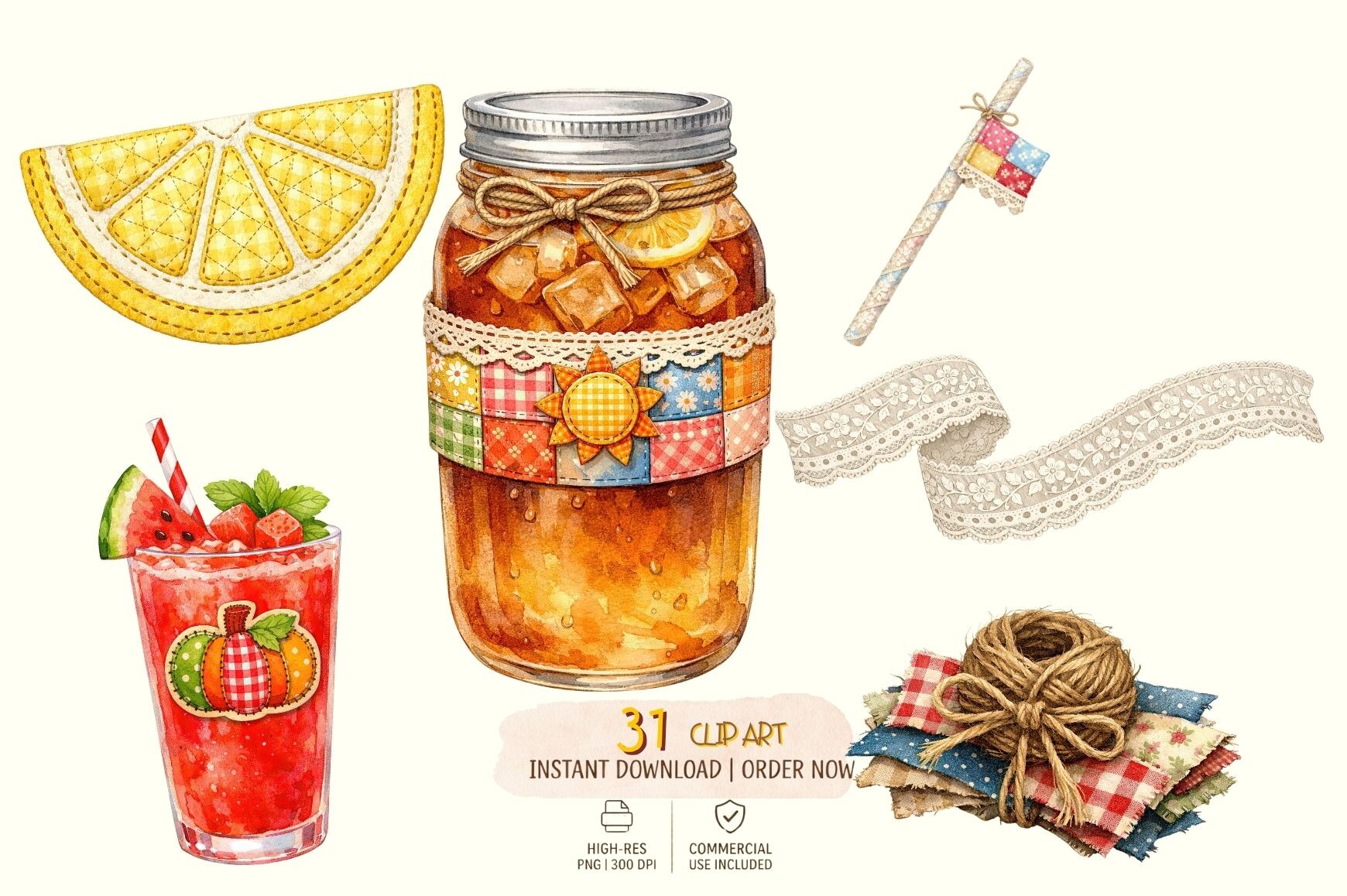 Cute Summer Drinks Clipart Bundle Graphic by Atcharasiri Whimsy Colors ...