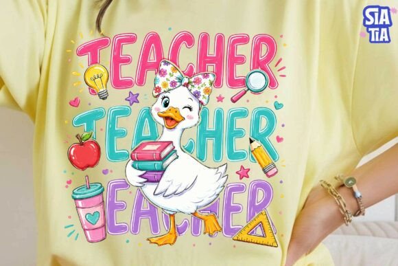 Cute Teacher Duck PNG Sublimation Design Graphic by siatia · Creative ...