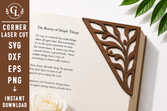 Decorative Corner Bookmark Laser Cut SVG · Creative Fabrica
