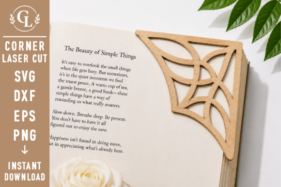 Decorative Corner Bookmark Laser Cut SVG · Creative Fabrica