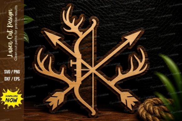 Deer Antler Arrow Compass Laser Cut Svg · Creative Fabrica