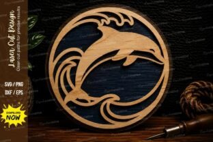 Dolphin Wave Laser Cut Svg Design Dolph · Creative Fabrica