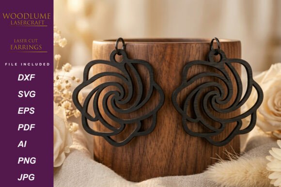 Flower Earring Laser Cut SVG · Creative Fabrica