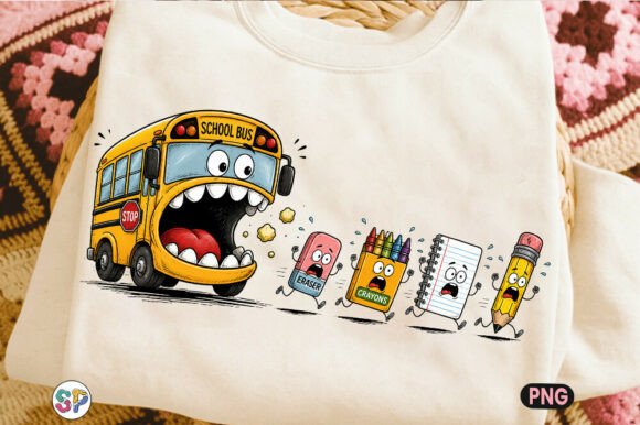 Funny Back to School Bus Pencil T-Shirt Graphic by SUBLIMATION PRINT ...
