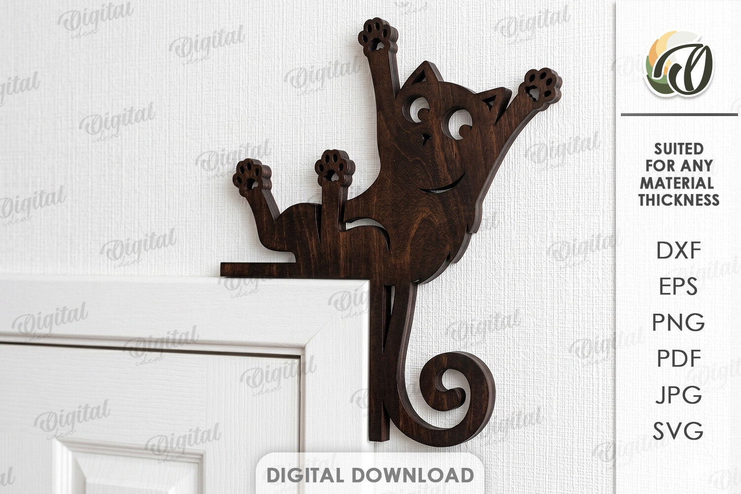 Funny Door Corner Laser Cut · Creative Fabrica