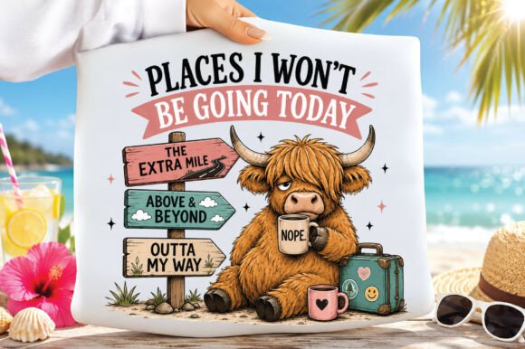 Funny Sarcastic Lazy Tired Cow PNG Graphic by Craftoria Studio ...