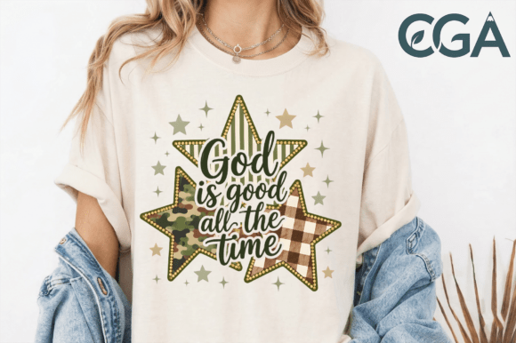 God is Good All the Time Camo Star PNG Graphic by cookgraphicart ...
