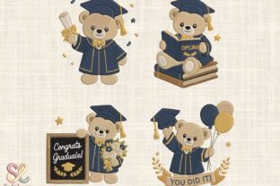 Graduation Teddy Bear Embroidery Design · Creative Fabrica