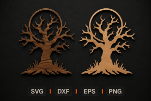 Halloween Moon Tree Laser Cut File · Creative Fabrica
