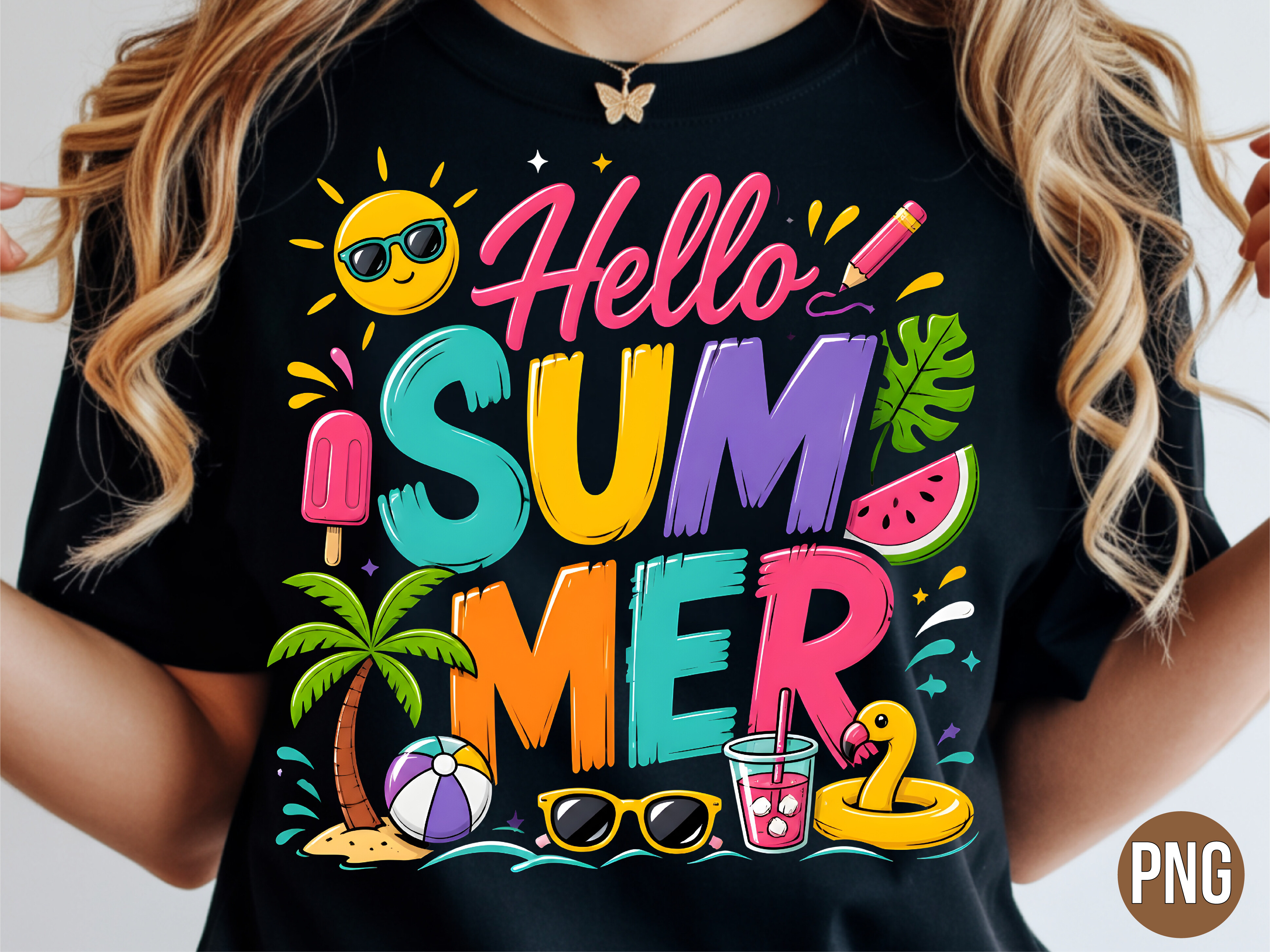 Hello Summer Beach PNG T-shirt Graphic by Craft Hunter · Creative Fabrica