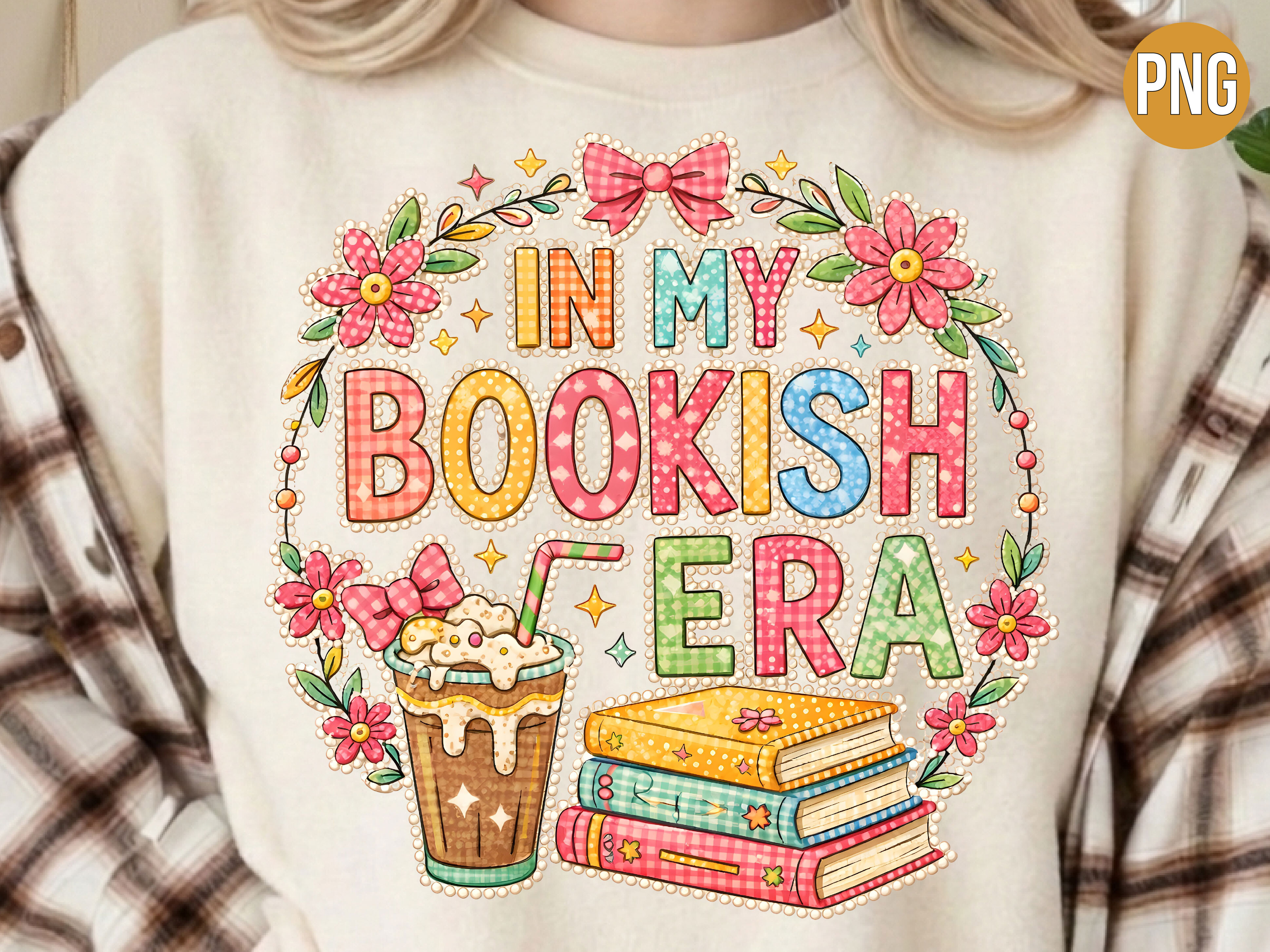 In My Bookish Era Book Stack Floral PNG Graphic by SAVA STORE ...