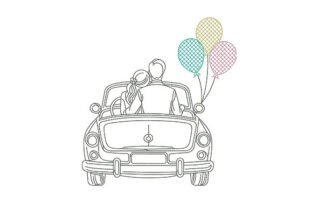 Just Married Car · Creative Fabrica