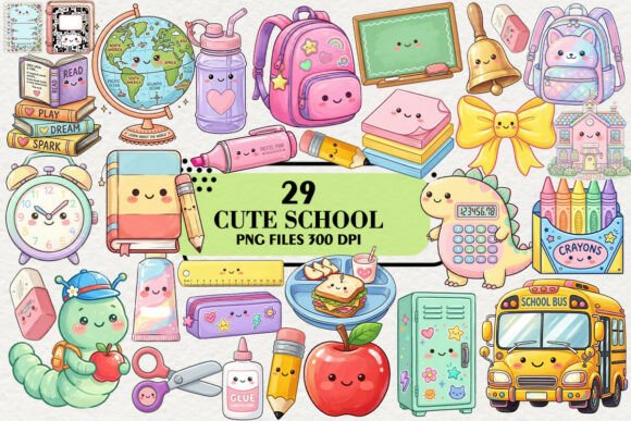 Kawaii Dreaming Back to School Stickers Graphic by Artistic Garden ...