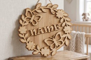 Laser Cut Butterfly Nursery Name Sign · Creative Fabrica