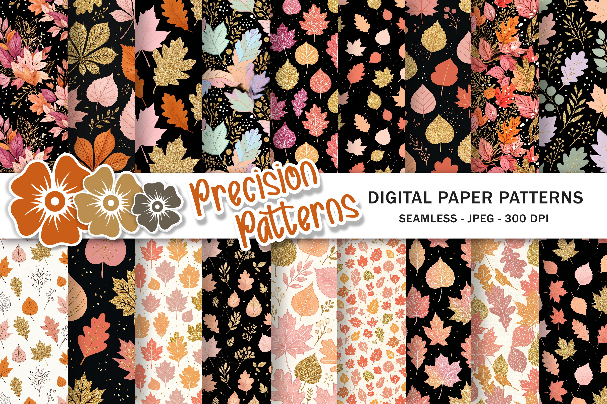 Luxury Autumn Leaves Pattern Graphic by Precision Patterns · Creative ...